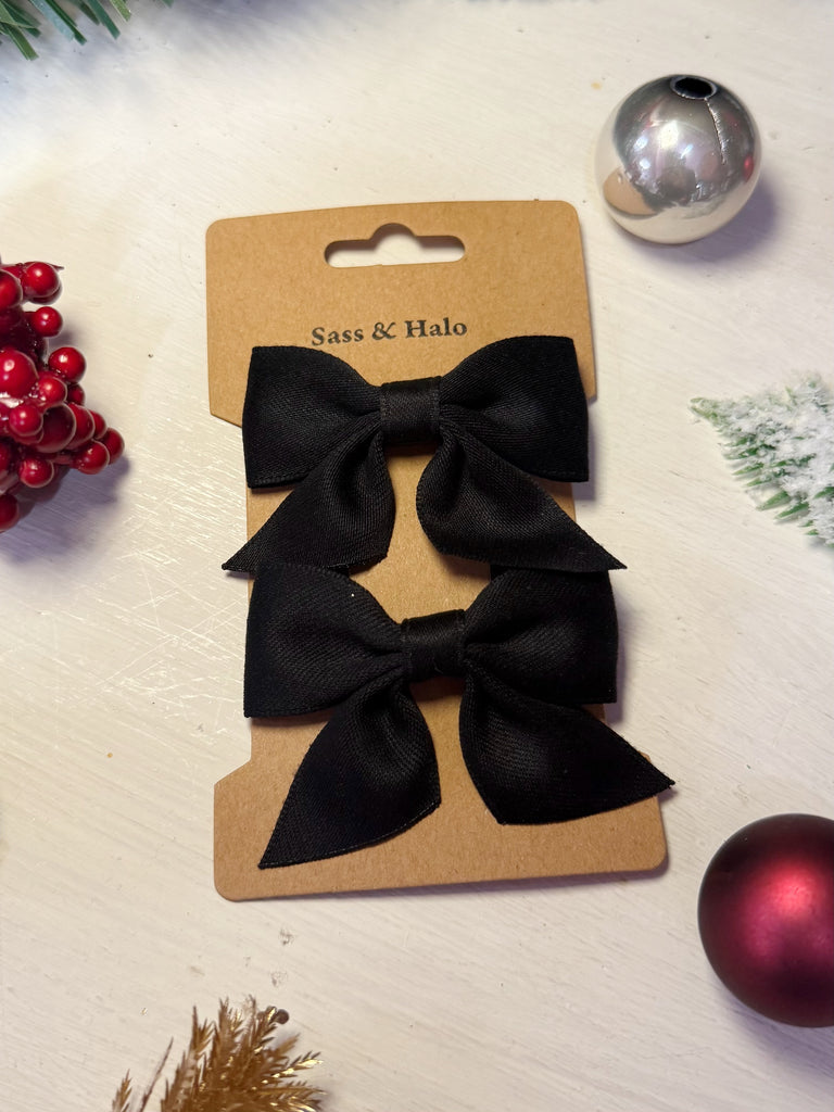 Mini Black Bows – Sass & Halo